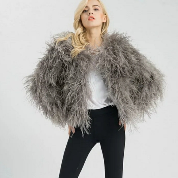 Jackets & Coats | Real Ostrich Feather Coat Handmade Order | Poshmark